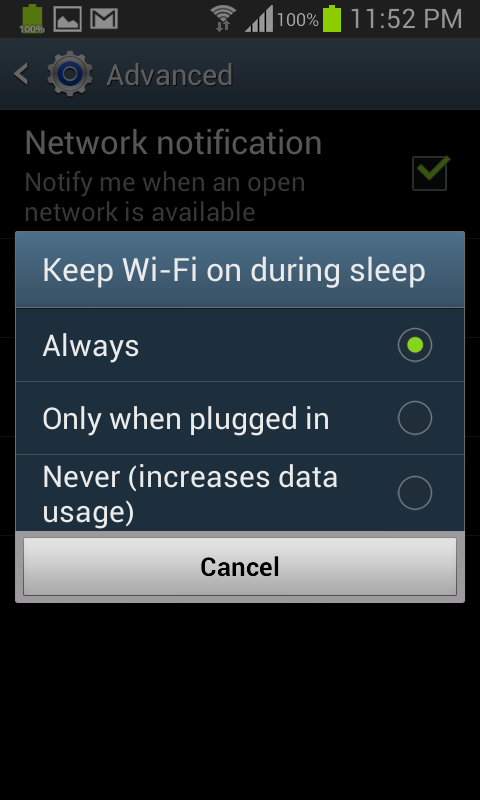 How To Keep Wifi Active On During Android Phone Standy Or Sleep