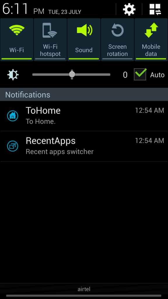 Home Button Shortcut, Recent Apps task list virtual key for Android phones